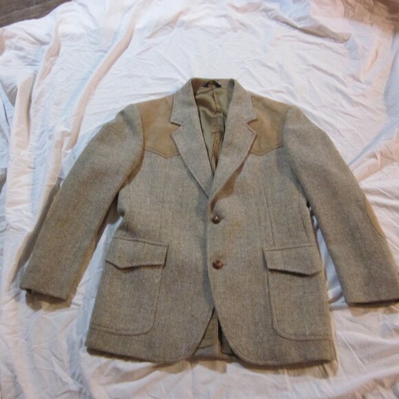 Pendleton | Suits & Blazers | Vintage Tweed 42 Western Suede Top Elbow ...